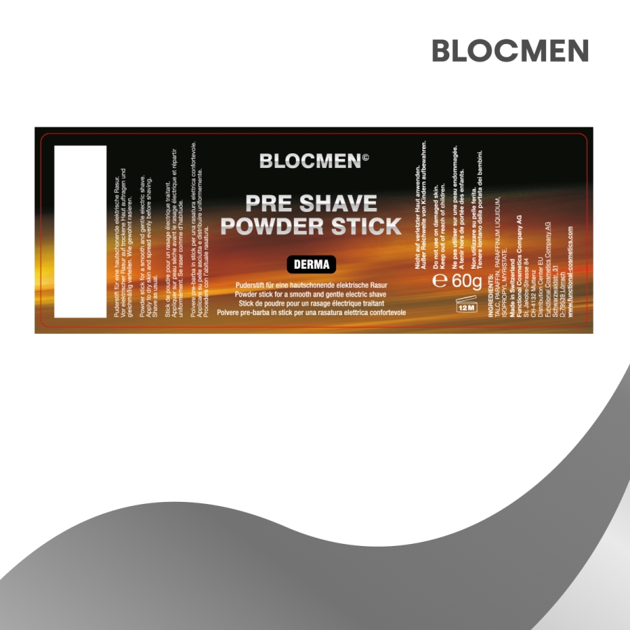 🌕 BLOCMEN® Pre-Shave Razor Powder Stick | Dry Shave Pro